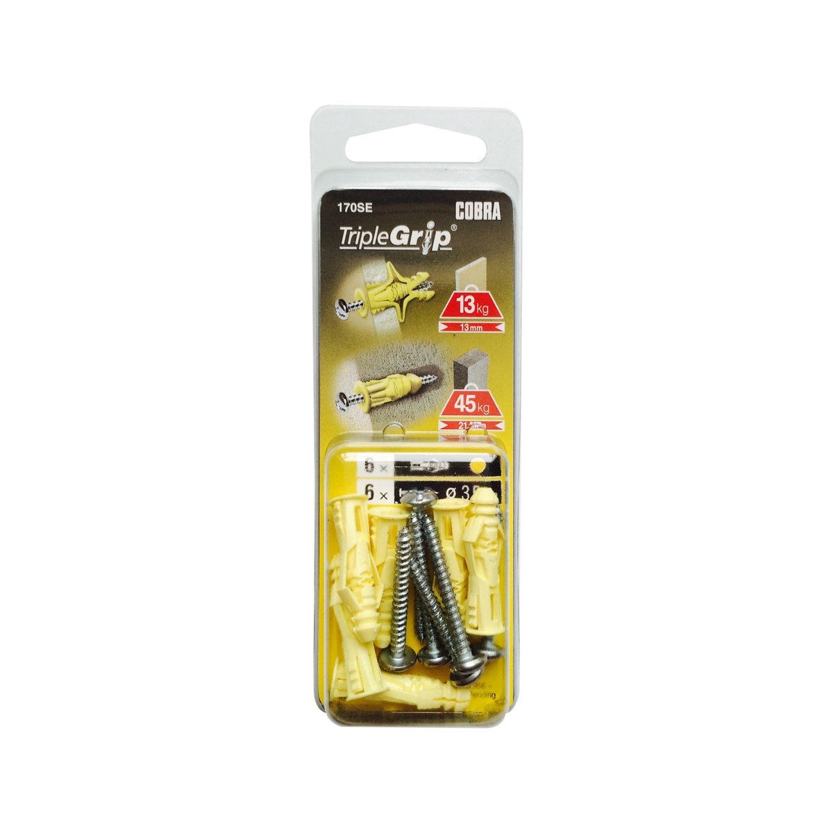 Cobra 3.5mm Anchor Triple-Grip Yll Screws - 6 Pack - Bunnings Australia