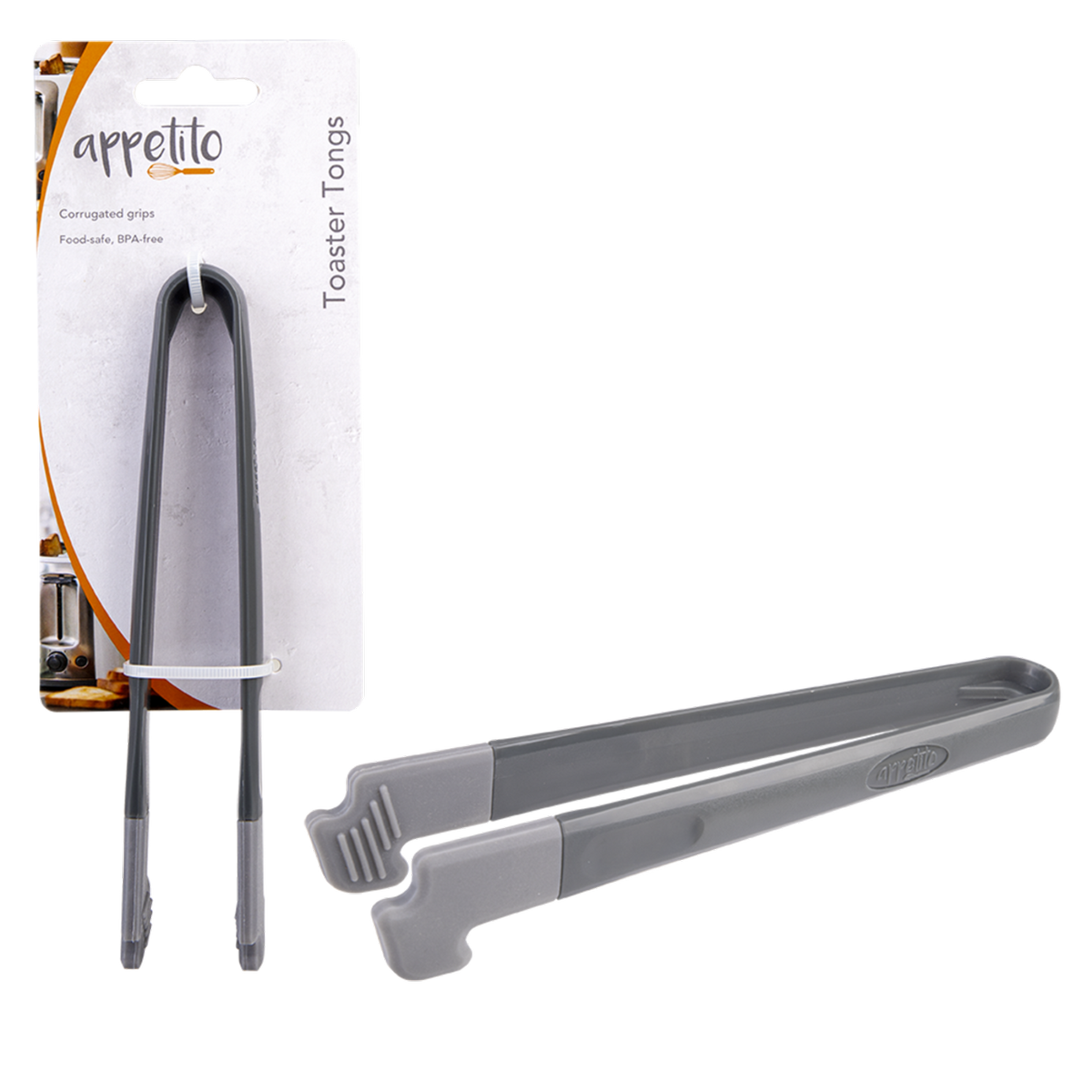 Appetito Toaster Tongs with Silicone Tips - Bunnings Australia