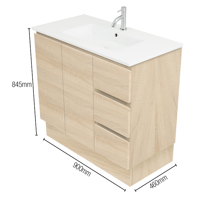 CIBO 900mm Coast Veneer Tonic Full Height Bathroom Vanity - Bunnings ...
