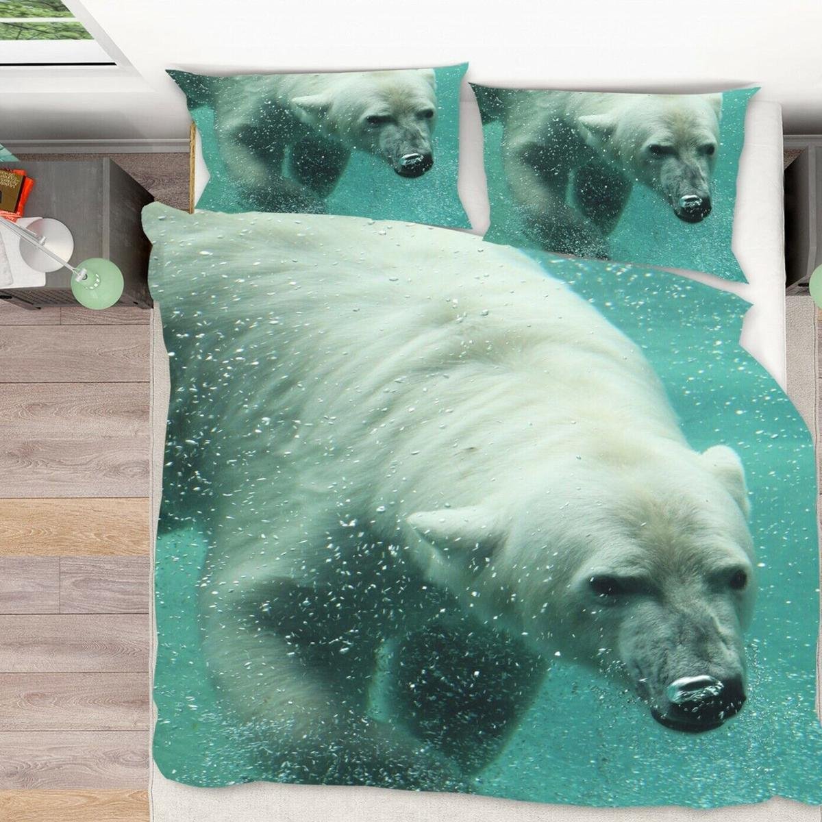 3D Polar Bear Bubble 292 Bed Pillowcases Quilt King Size - Bunnings Australia
