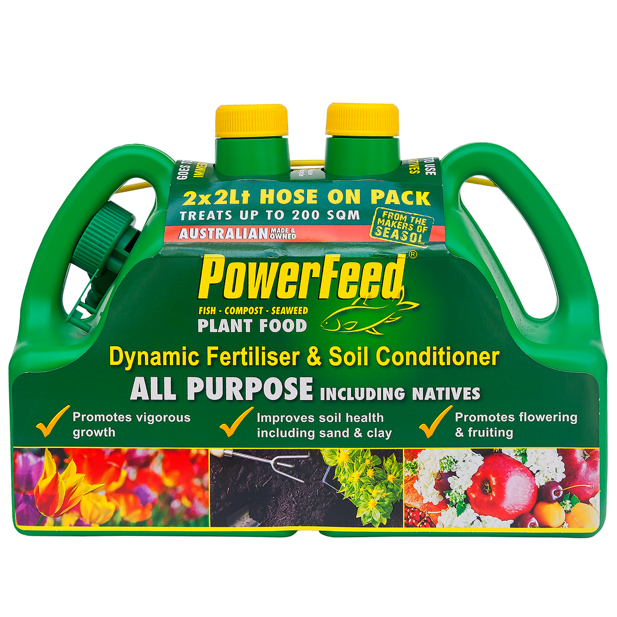 PowerFeed 2 x 2L All Purpose Liquid Fertiliser Hose On - Twin Pack ...