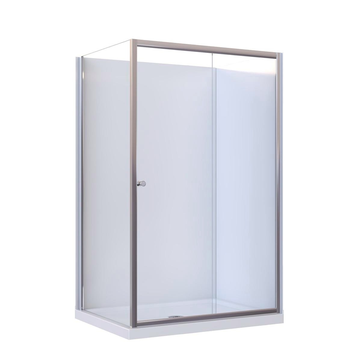 Stein 1200 x 900mm Chrome Vida Slider Flat Wall Shower Package ...