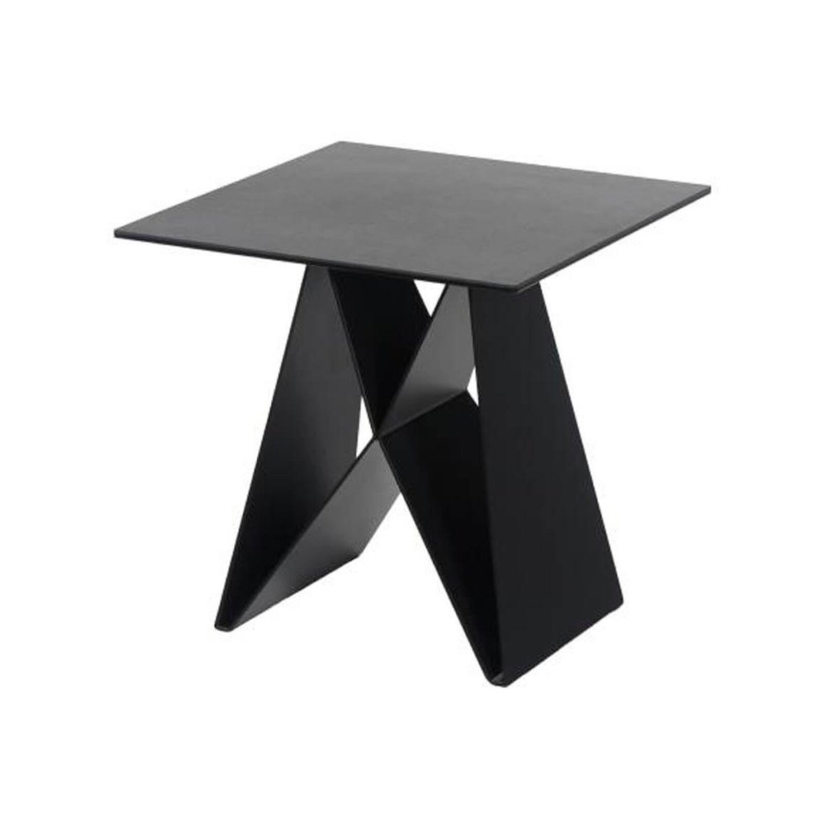 Odette Rectangular Side Table - Black Metal Frame - Shadow Grey Ceramic - Bunnings Australia