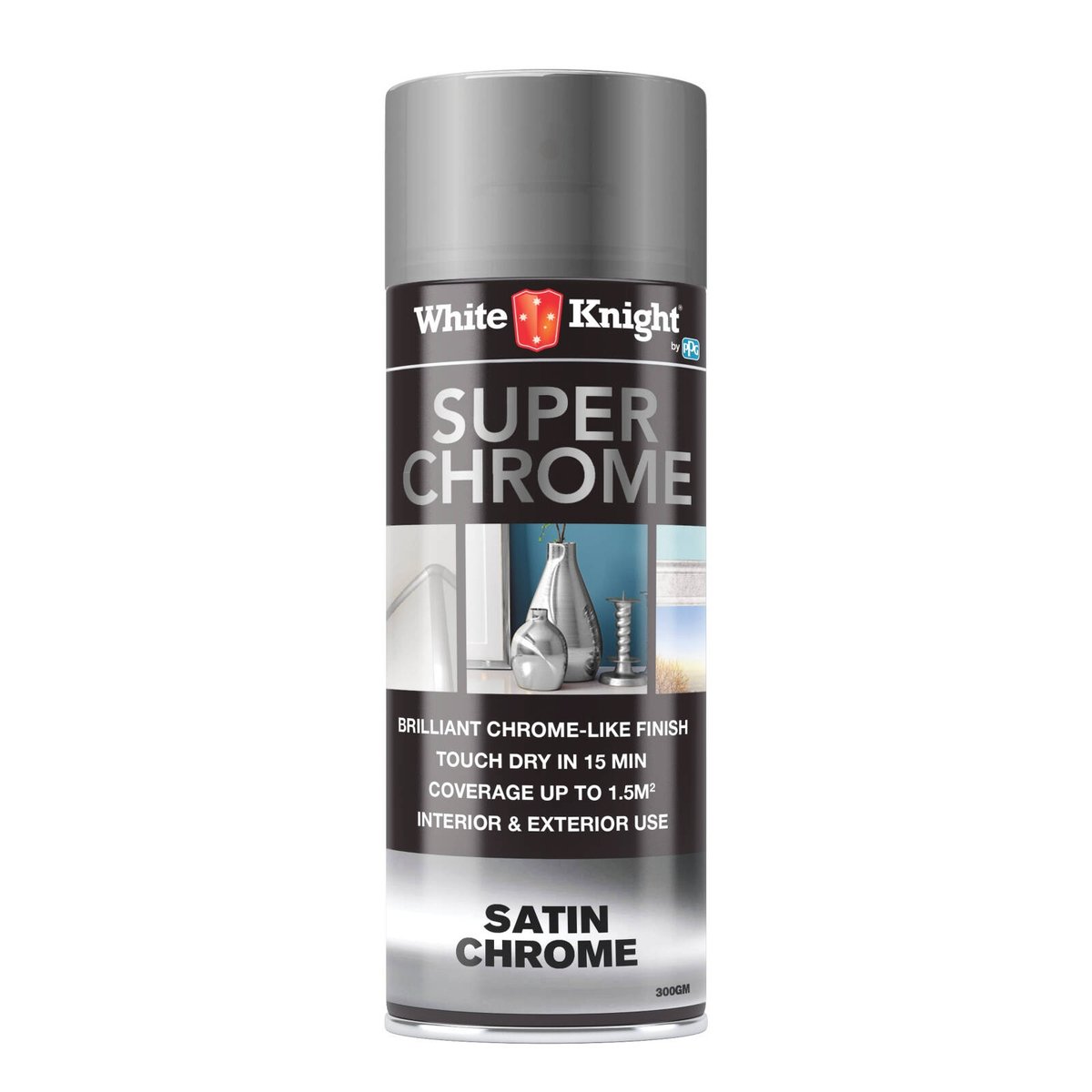 White Knight 300g Super Chrome Spray Paint Satin - Bunnings New Zealand