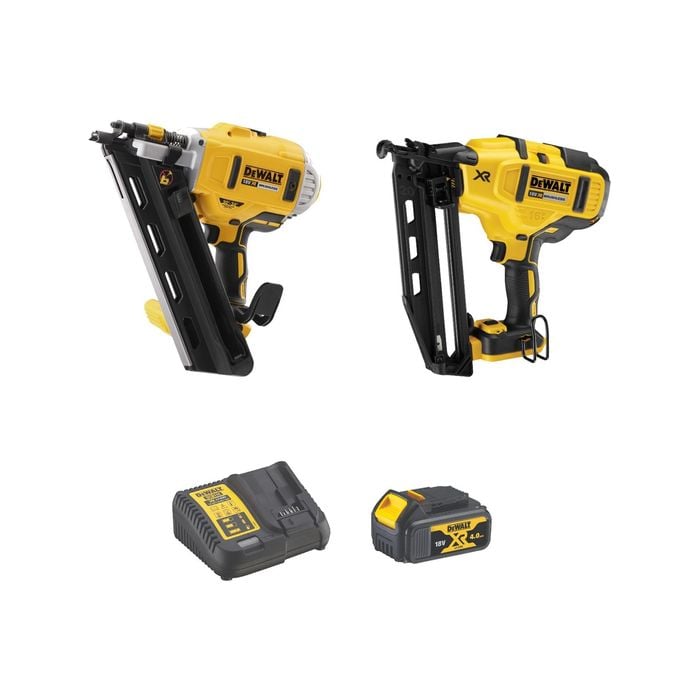 DeWALT 18V 4.0AH 2 Piece Cordless Finishing And Framing Nailer Kit Bunnings Australia