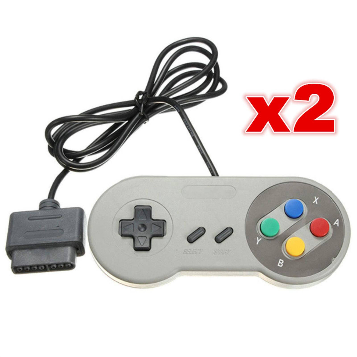 2x 16 Bit Super Nintendo SNES Console Control Pad Gamepad Controller ...