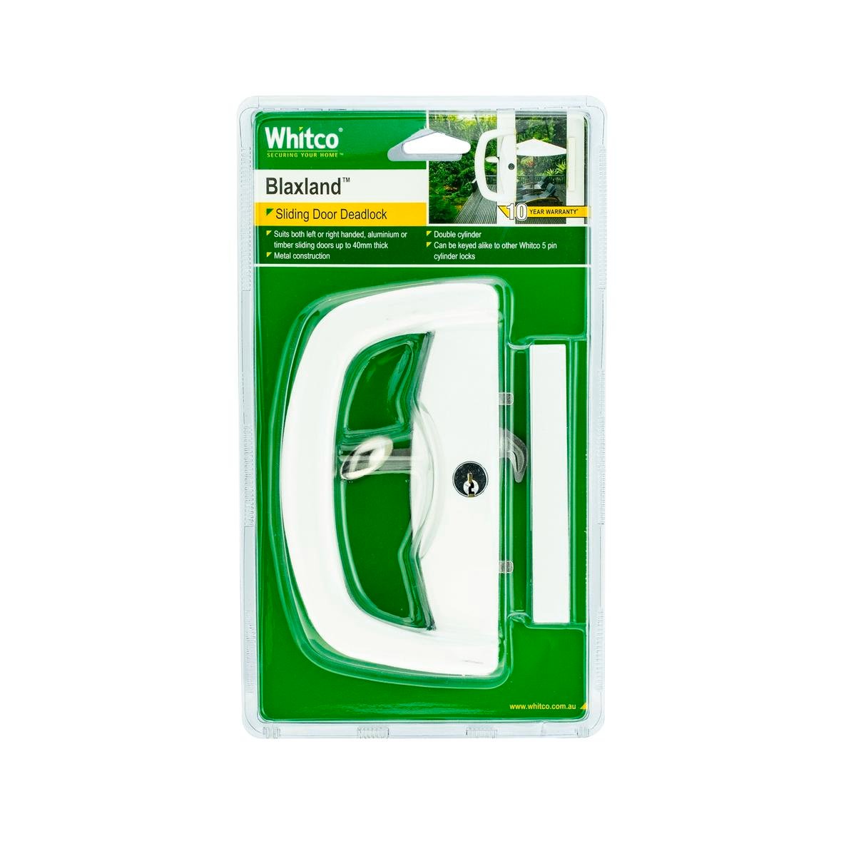 Whitco White Blaxland Patio Sliding Door Deadlock - Bunnings Australia
