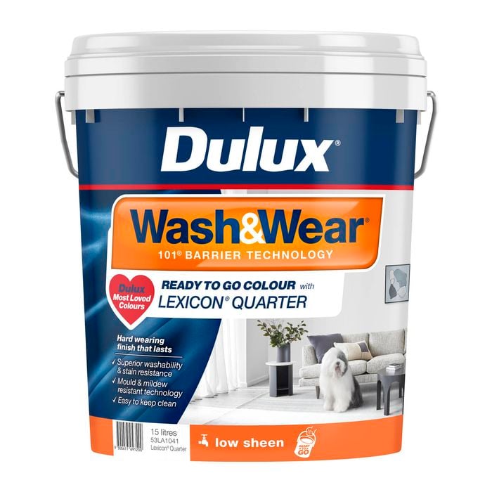 Dulux 15L Lexicon Quarter Low Sheen Ready To Go Colour Wash&Wear ...