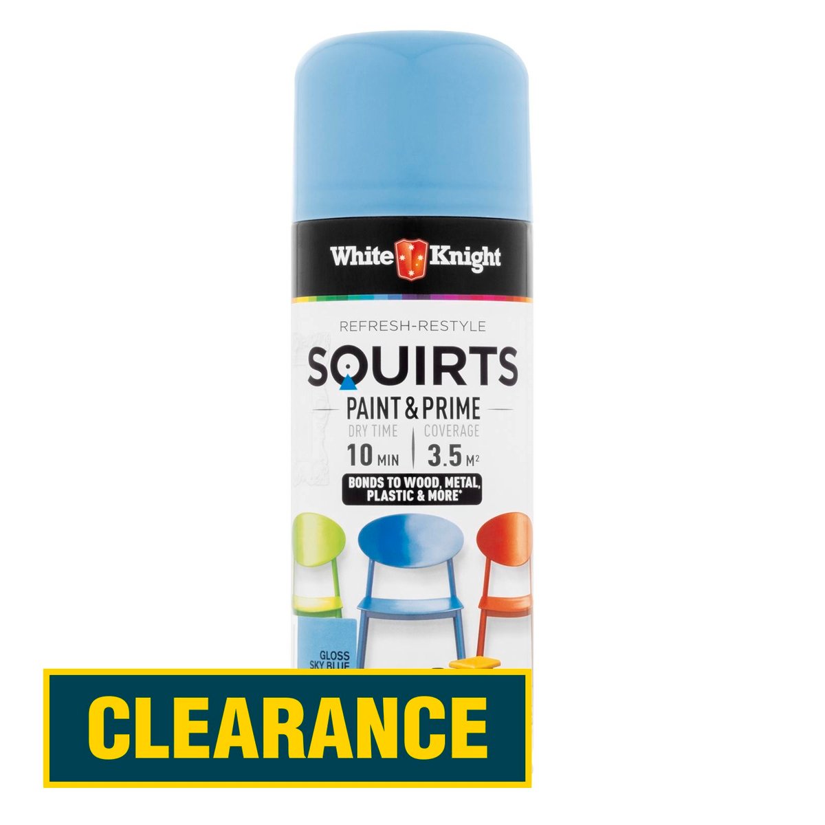 White Knight 310g Sky Blue Squirts Spray Paint - Bunnings Australia