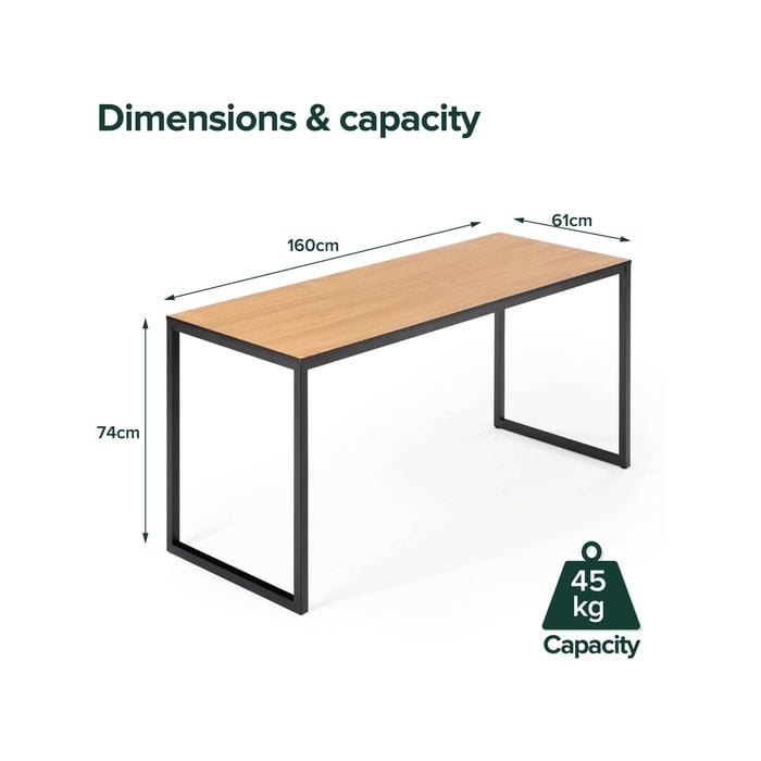 Zinus Computer Desk Home Office Wooden - Black 160cm - Bunnings Australia