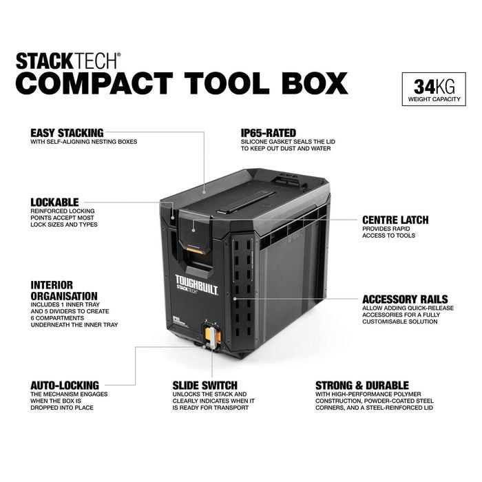 ToughBuilt StackTech Compact Tool Box - Bunnings New Zealand