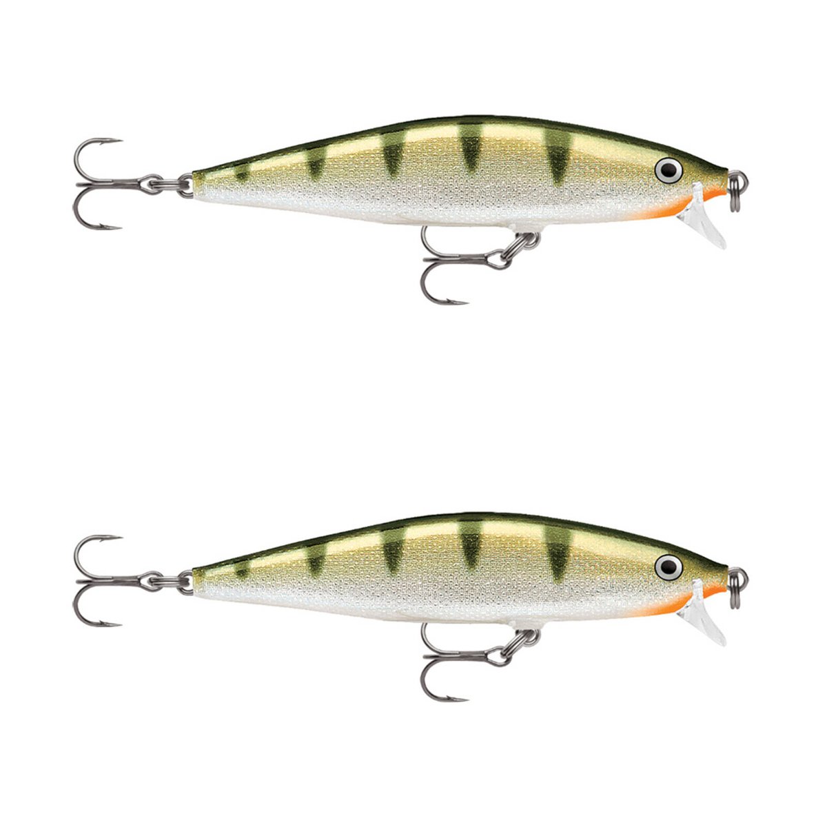 2x Rapala 8cm Flat Rap Floating Shallow Diving Fishing Lures - Yellow ...