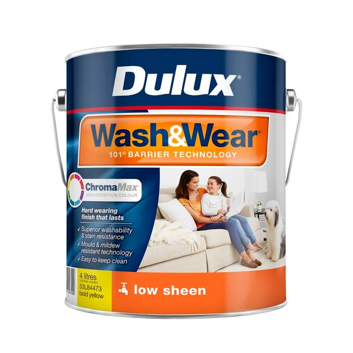 Dulux 4L Bold Yellow Low Sheen Wash&Wear Interior Paint - Bunnings ...
