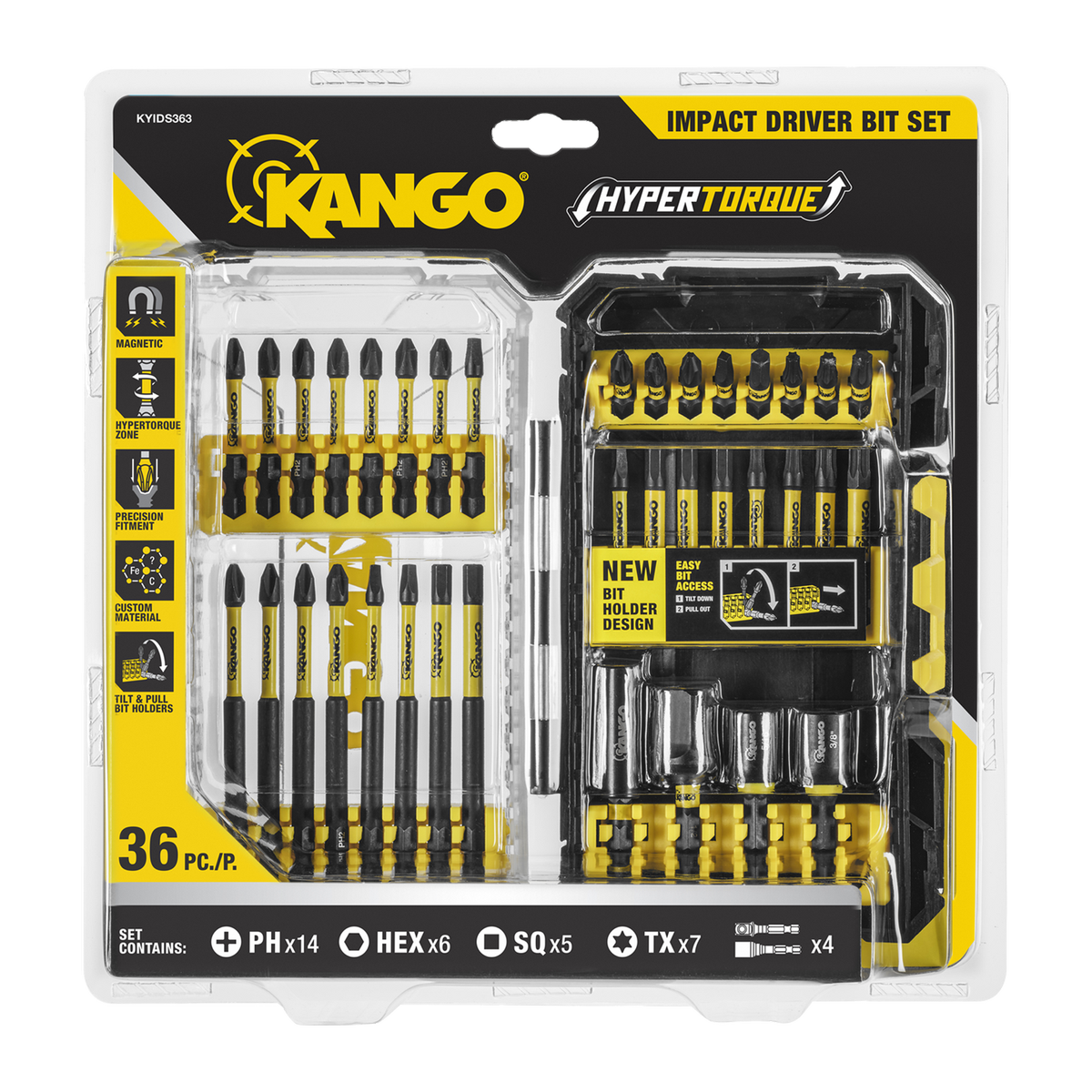 Kango 36 Piece HYPERTORQUE Impact Driving Set - Bunnings Australia