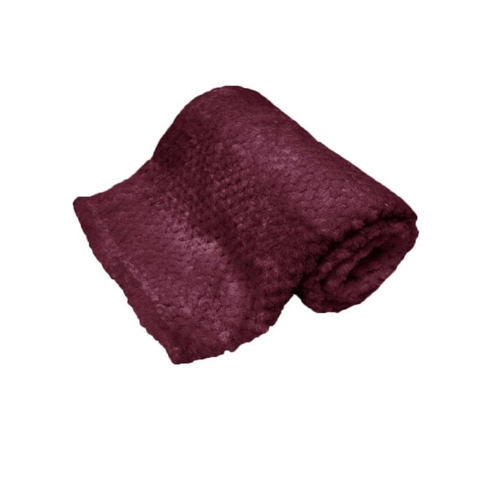 180GSM Soft Popcorn Coral Fleece Throw Rug 127 x 152cm Plum - Bunnings ...