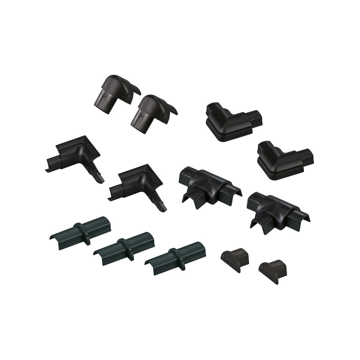D-Line 13 Piece 16 x 08mm Black Bends Connectors Endcap Smooth Fit ...