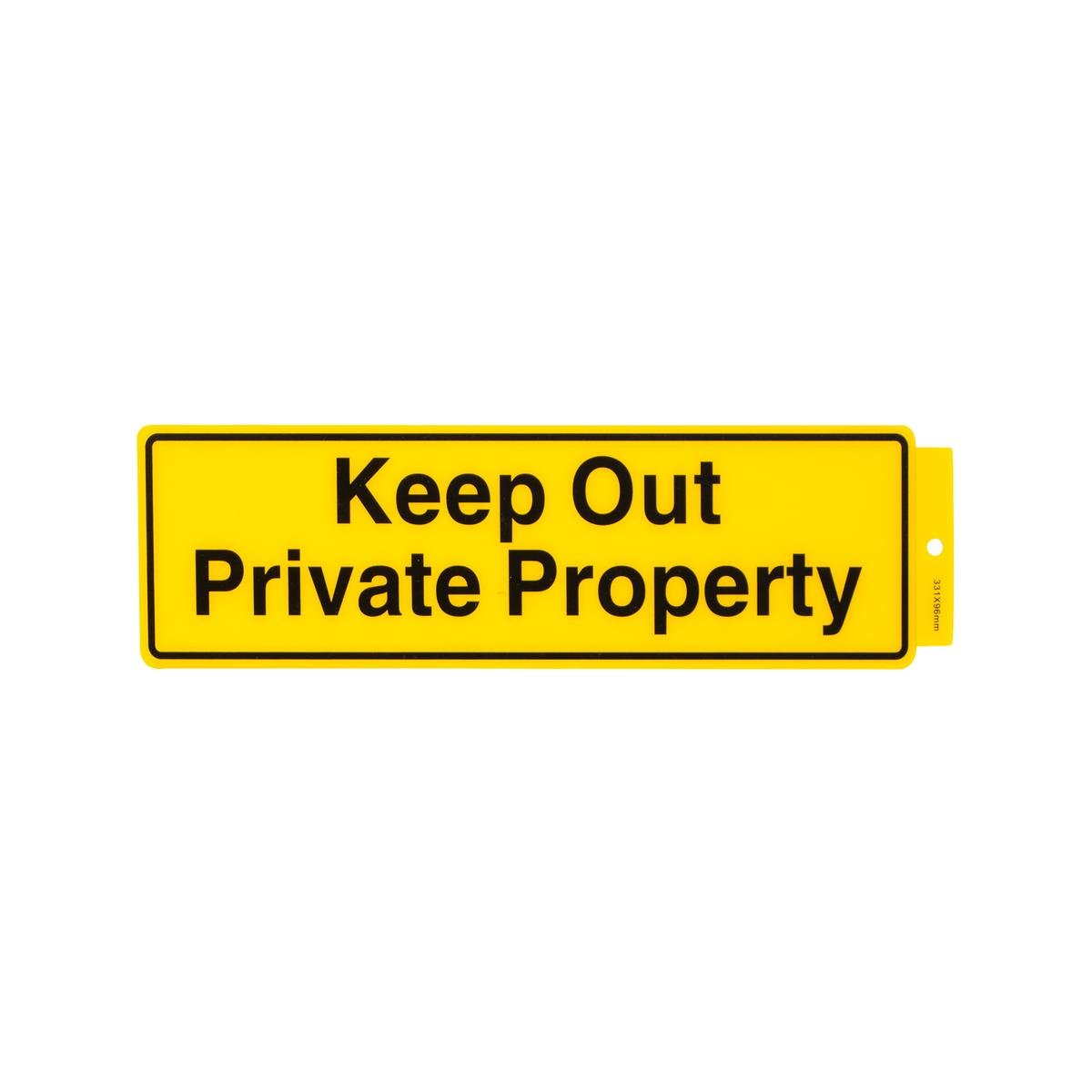 Brutus Keep Out Private Property 331 x 96mm Self Adhesive Sign ...