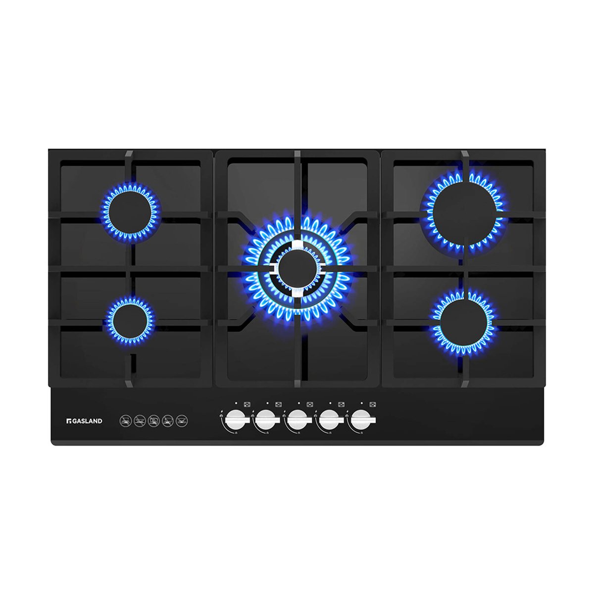 Gasland Chef 90cm Gas Cooktop Black with 5 Burners - Bunnings Australia