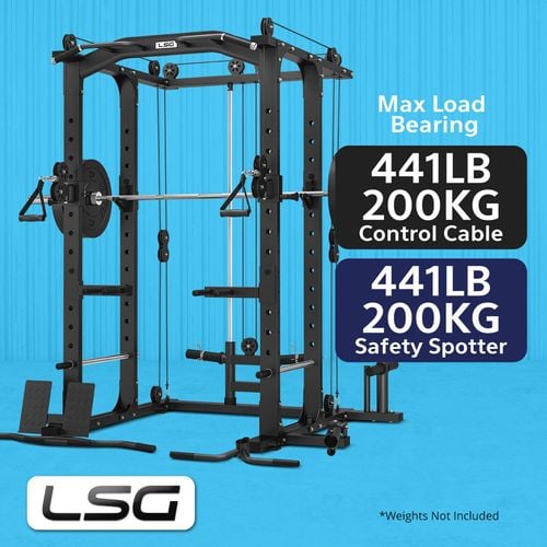 LSG GRK100 Multi Function Power Rack with Adjustable Cable Pulleys ...