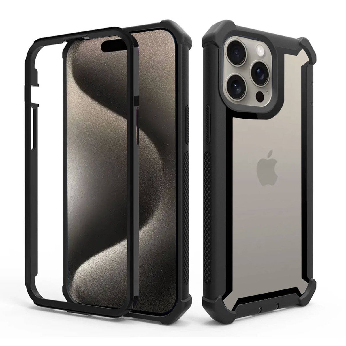Shockproof Case Bumper Back Cover - For Apple iPhone 16 Pro (Black ...