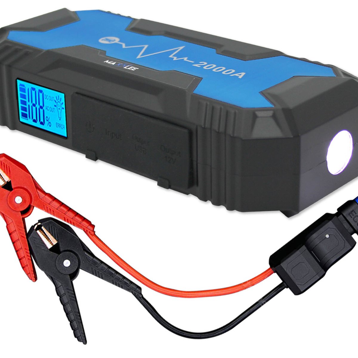 Maxxlee 2000A Car 12V Vehicle Portable Emergency Jump Starter 20000mAh ...