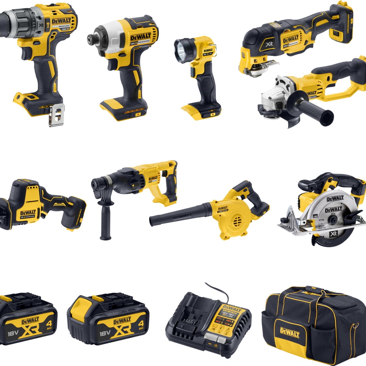 DeWALT 18V XR 4.0Ah 9 Piece Combo Kit DCZ901M2-XE - Bunnings Australia