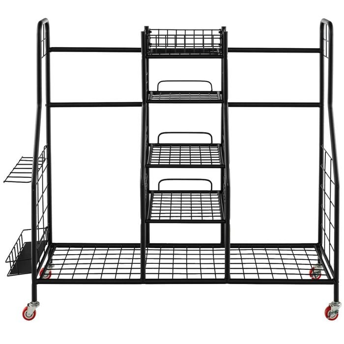 Costway Metal Golf Bag Storage Rack Mobile Golf Club Stand Organizer w ...