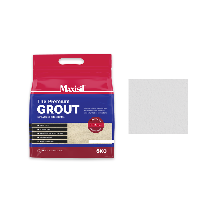 Maxisil 5kg Snow White Coloured Grout - Bunnings Australia