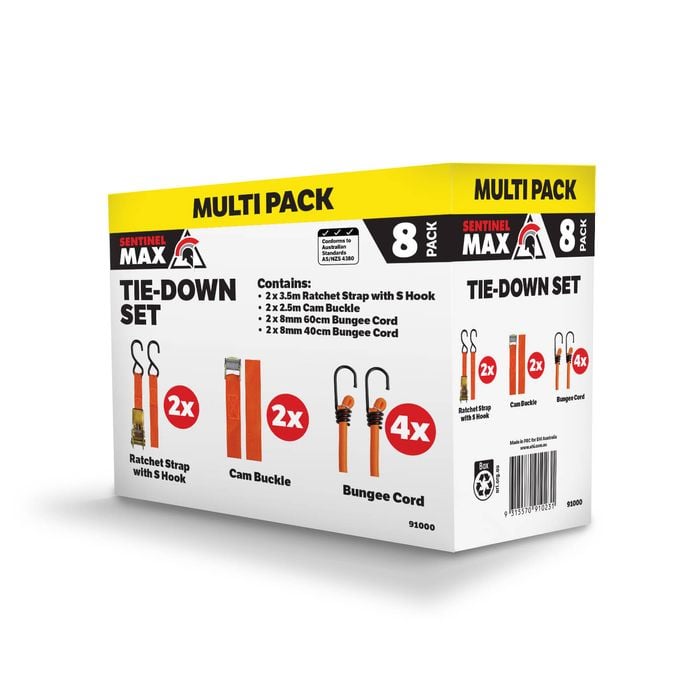 EHI Sentinel Max Tie Down Set - 8 Pack - Bunnings Australia