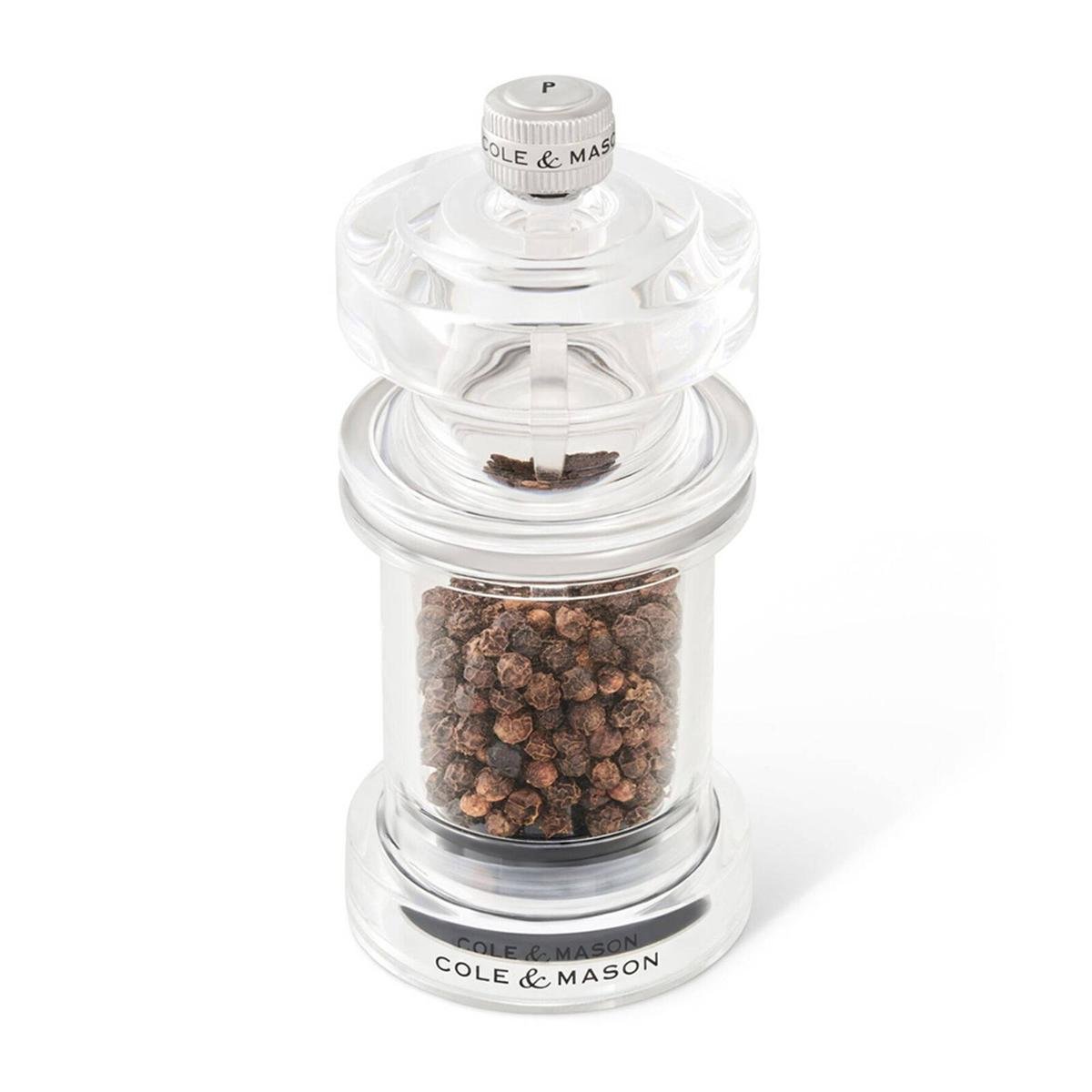 Cole & Mason 605 Acrylic 12cm Pepper Mill Spice Grinder - Clear ...