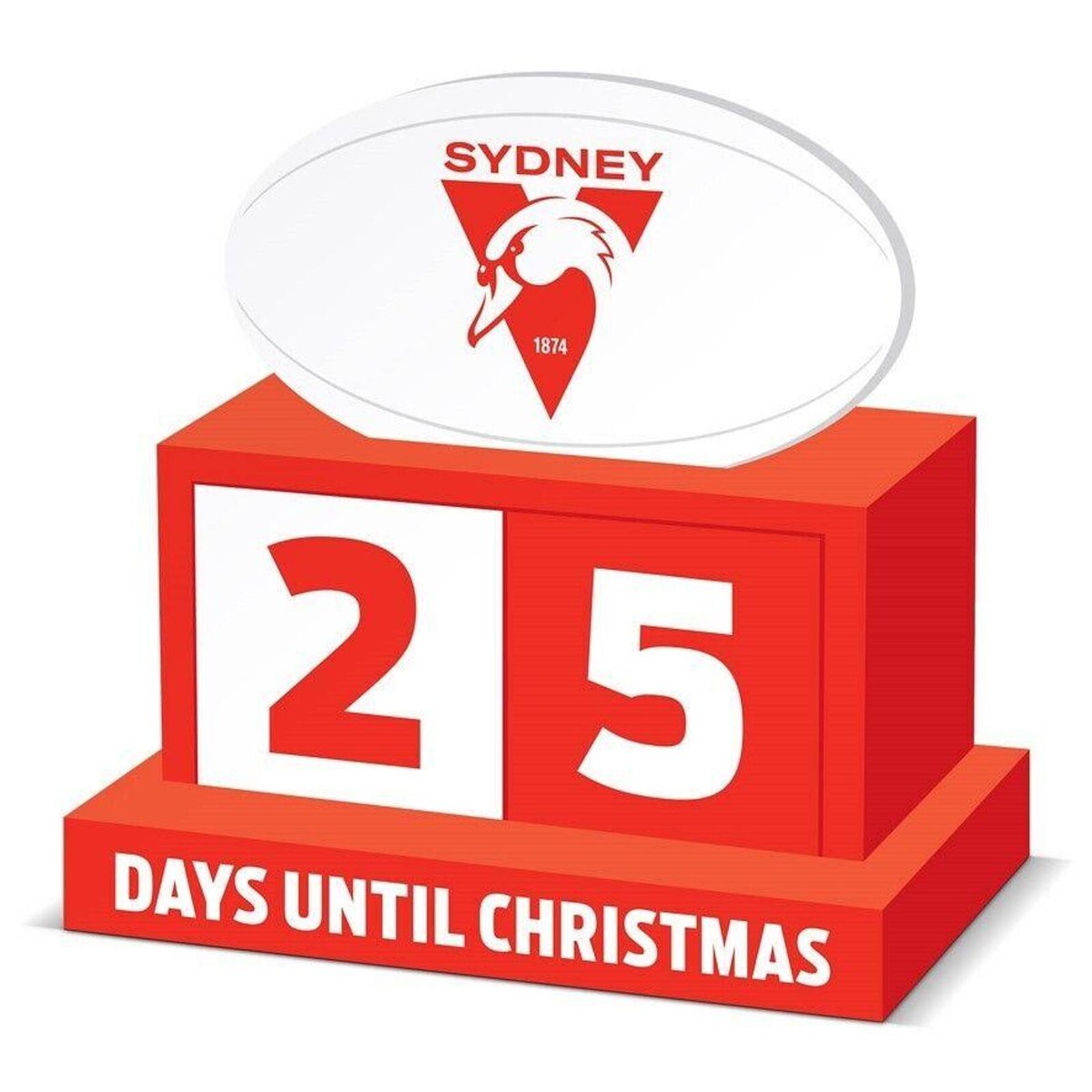 AFL Christmas Countdown Blocks - Sydney Swans - Wooden - XMAS ...