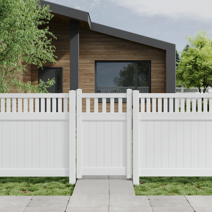 RapidFence 2185 x 1700mm White Hampton PVC Fence - Bunnings Australia