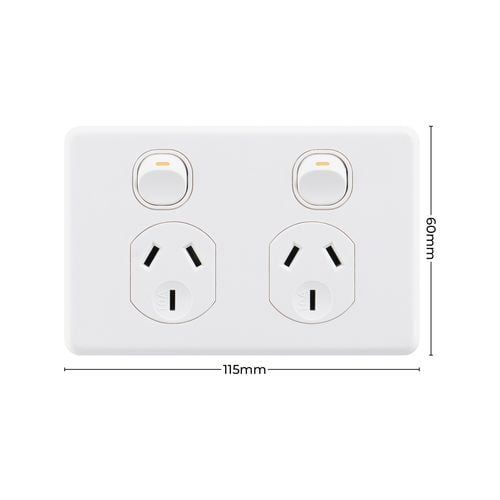 DETA X6 White Matte Double Power Point - Bunnings Australia