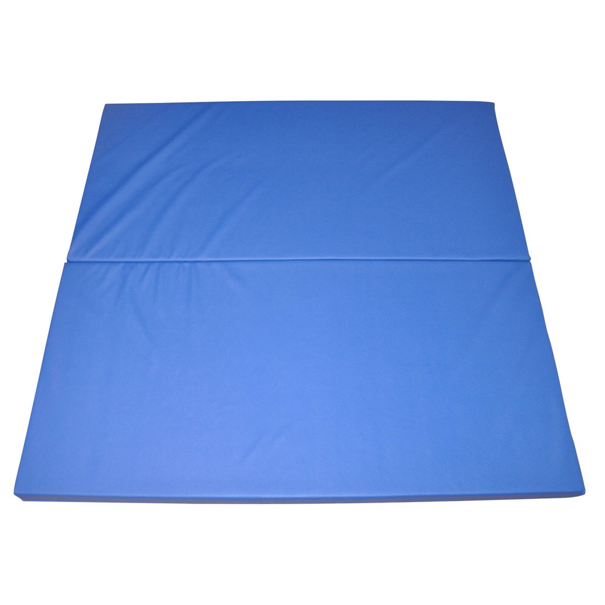 Blue 120cm x 120cm x 5cm Gymnastics Mat - 2-Piece Folding Gym Exercise ...