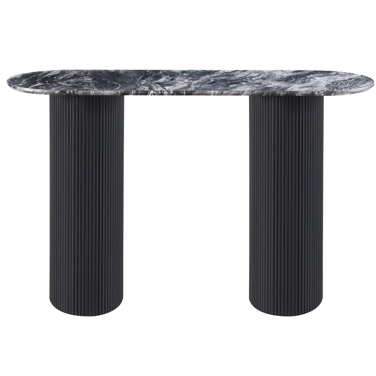 Tinka Design Felix Console Table - Black And White Top, Black Base - Bunnings Australia