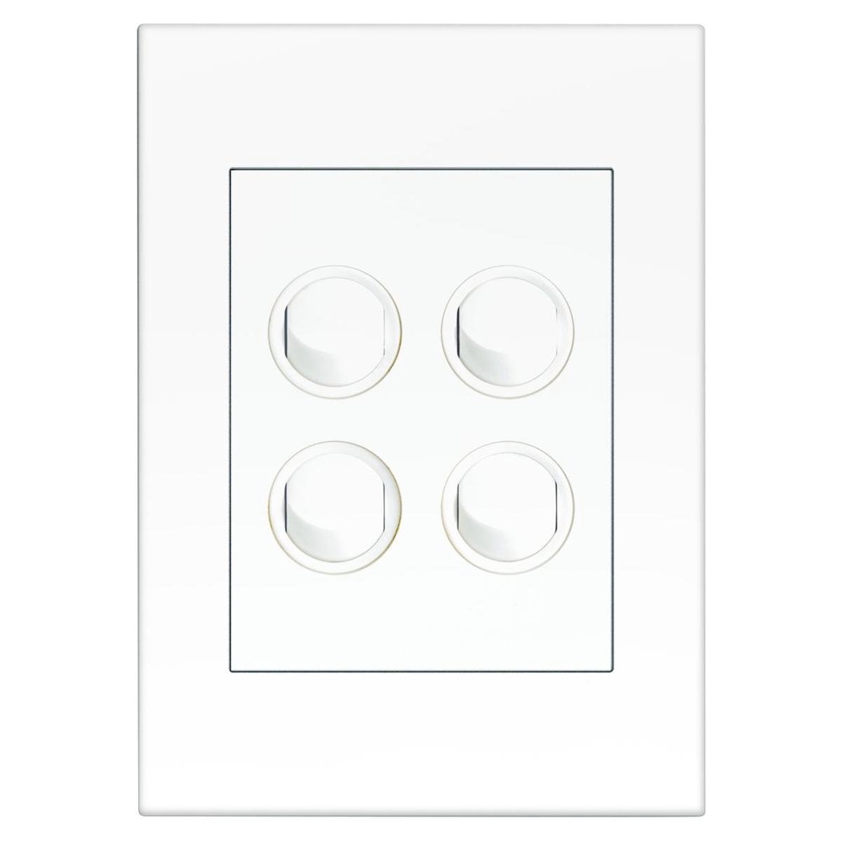 HPM VIVO 4 Gang Wall Switch - White - Bunnings Australia