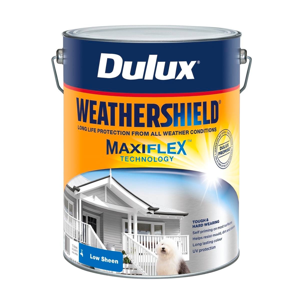 Dulux 10L Vivid White Low Sheen Weathershield Exterior Paint - Bunnings ...