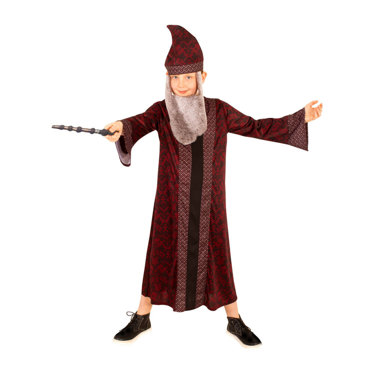 Harry Potter Dumbledore Hogwarts Childrens Wizard Robe Costume Set Size ...
