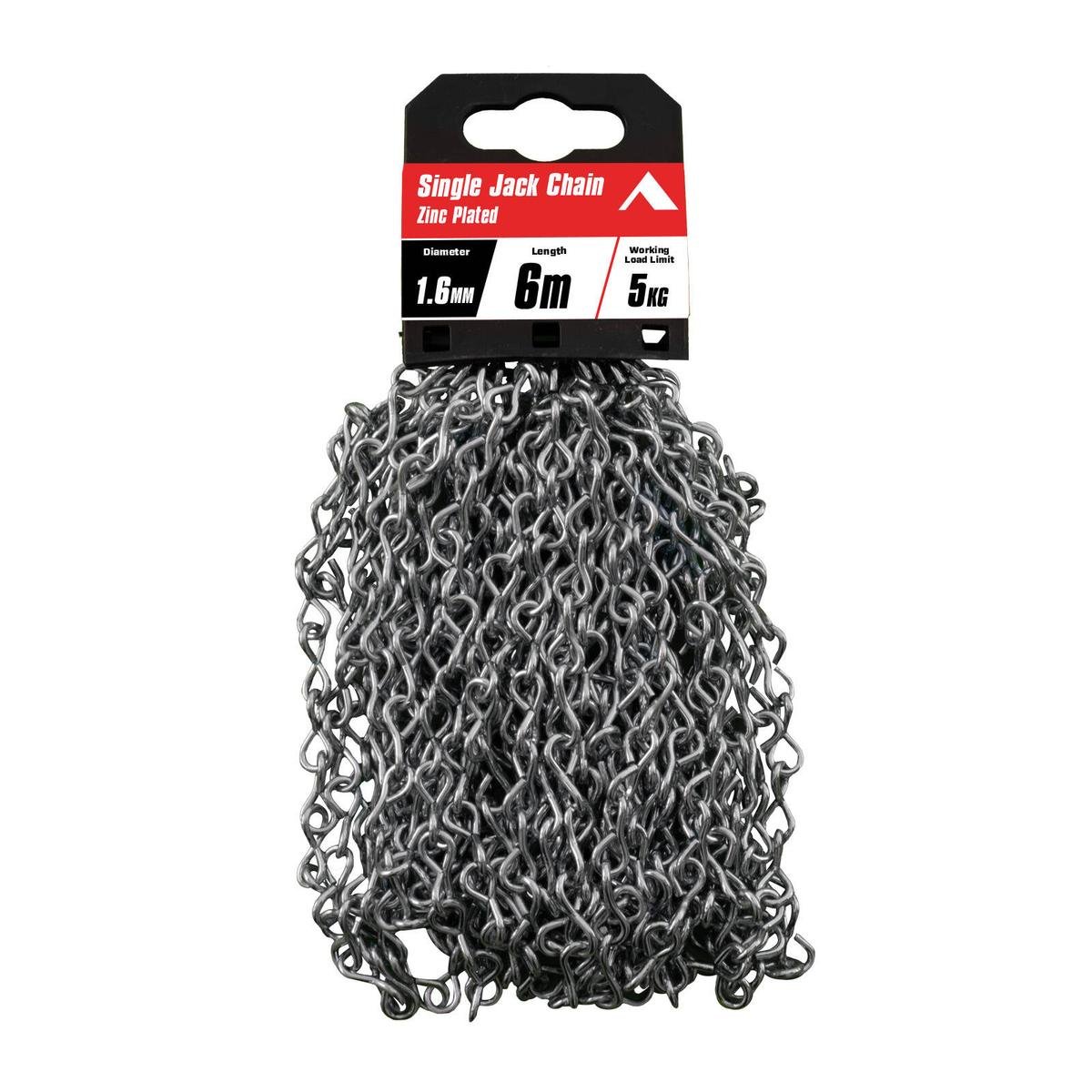 Pinnacle 1.6mm x 6m Zinc Plated Single Jack Chain - Bunnings Australia