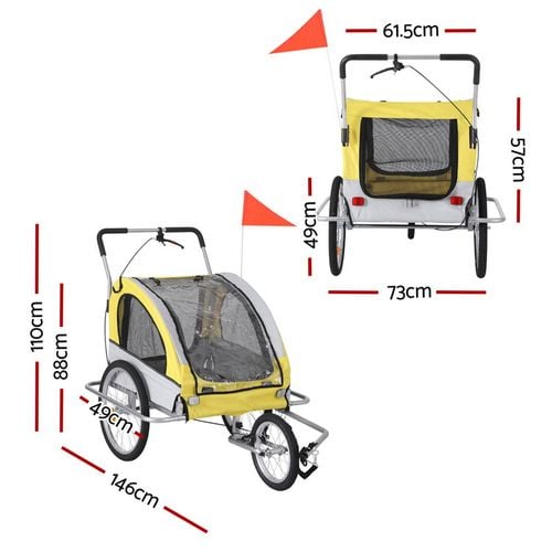 i.Pet Pet Bike Trailer Dog Stroller Pram Bicycle Large Travel Cycling ...
