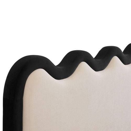 Cole White Boucle Fabric Bed Head Queen - Bunnings Australia