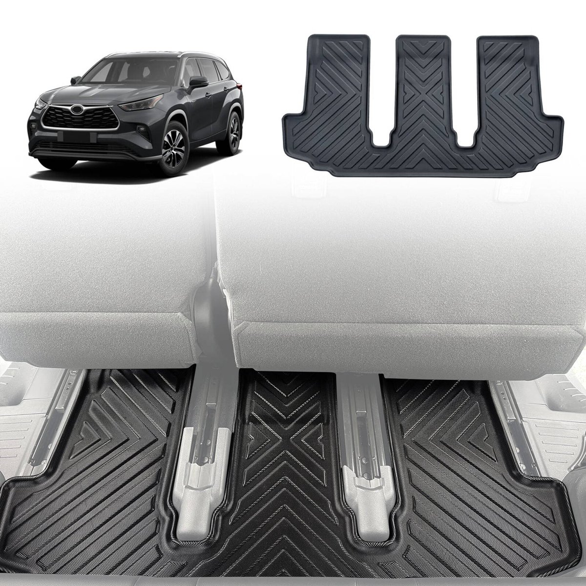AUSGO Third Row Floor Mat for Toyota Kluger 2021-Onwards Car Liner Mat ...