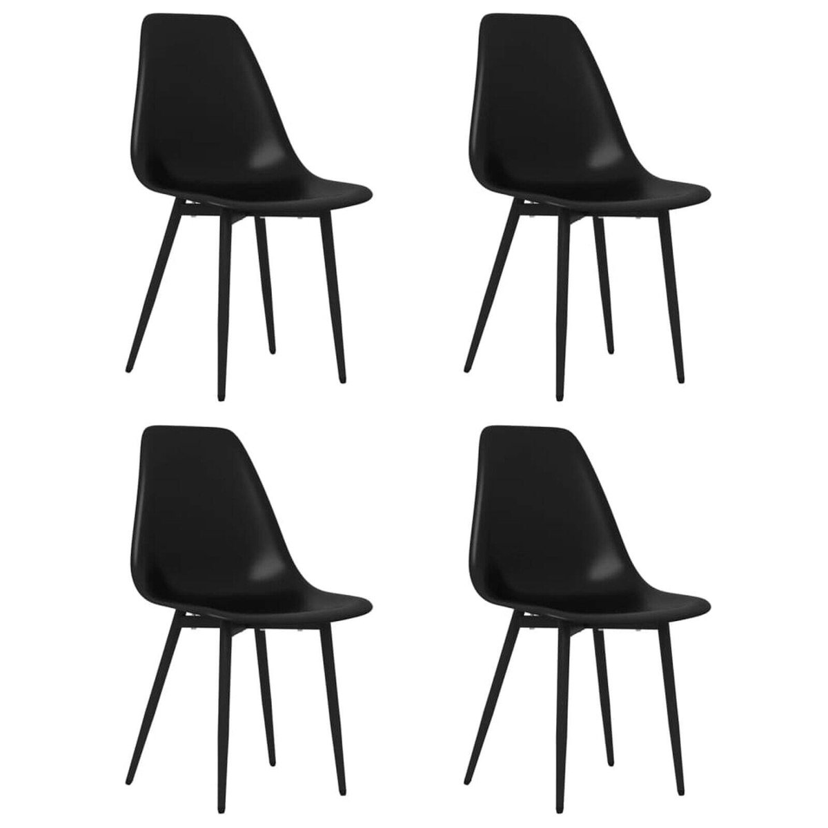 vidaXL Dining Chairs Kitchen Dining Room Chair Accent Chair 4 pcs Black ...