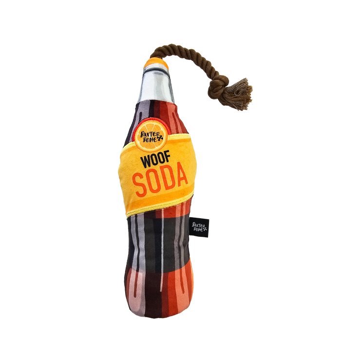 Baxter Bone Woof Soda With Rope Pet Toy - Bunnings New Zealand