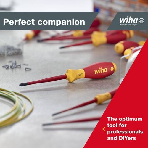 Wiha 6 Piece Softfinish Slimfix Screwdriver Set Insulated Electric VDE Slotted Phillips ...