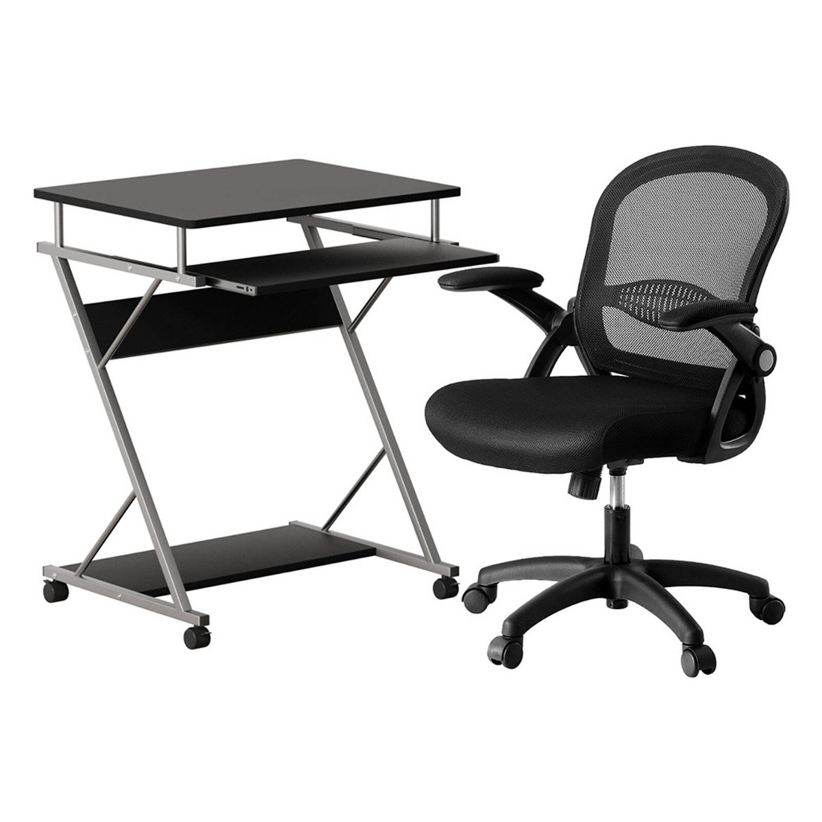 Artiss Computer Desk Mesh Office Chair Set Desks with Keyboard Shelf ...