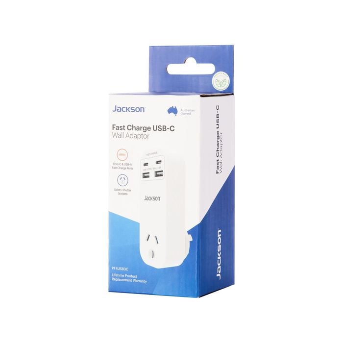 Jackson Fast Charge USB-C Wall Adaptor - Bunnings Australia