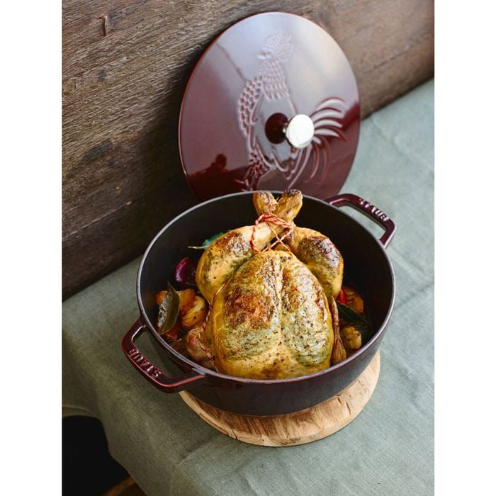 Staub 24cm/3.6L Cast Iron Cocotte Pot French Rooster w/ Lid - Red ...