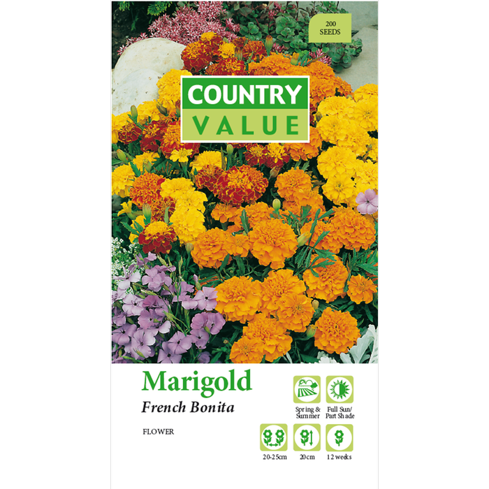 Country Value Marigold French Bonita Flower Seeds - Bunnings Australia