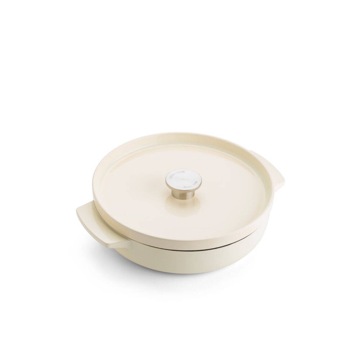 KitchenAid 26cm Cast Iron Shallow Covered Casserole Almond Cream ...